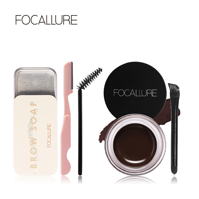 Jual FOCALLURE 2PCS Eyes Makeup Set 3D transparent eyebrow soap gel ...