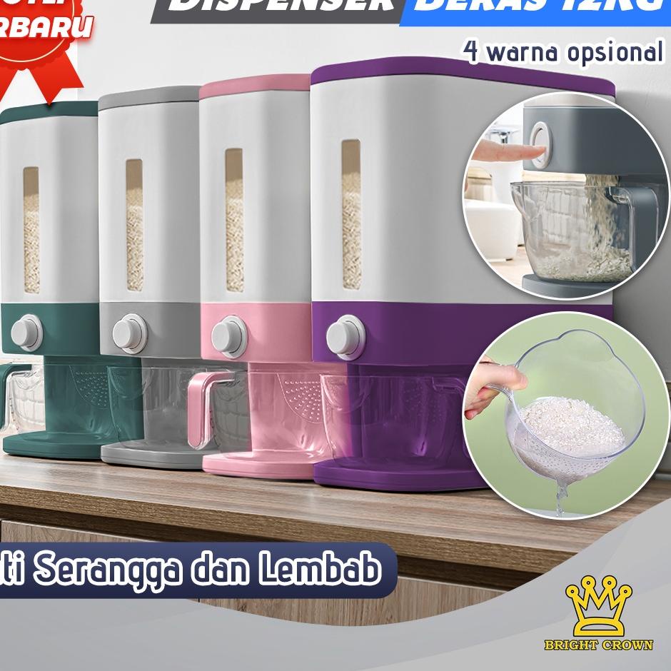 Jual Borong Untung Bright Crown Dispenser Beras Kapasitas 12LITER FREE ...