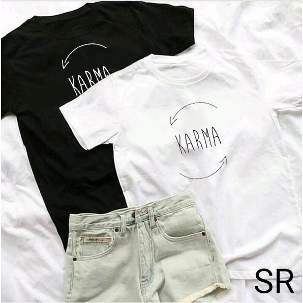 Jual SR -BAJU KAOS COUPLE KARMA T-SHIRT LUCU DAN AESTHETIC | Shopee Indonesia