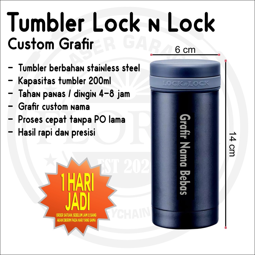 Jual Tumbler Stainless Lock n lock Custom Grafir Nama | Shopee Indonesia
