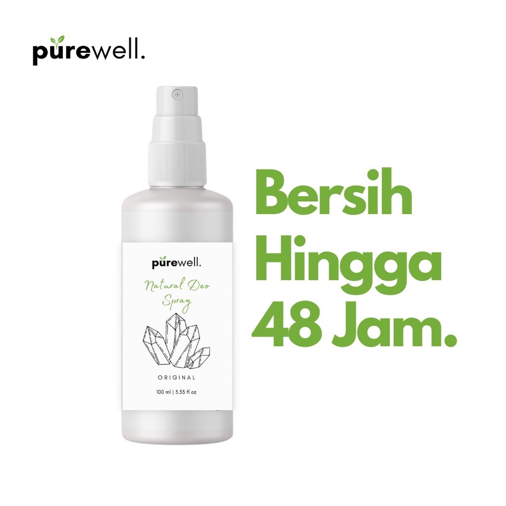 Jual Purewell Natural Deodorant Spray 100ml / Deodoran Tawas Cair Alami ...