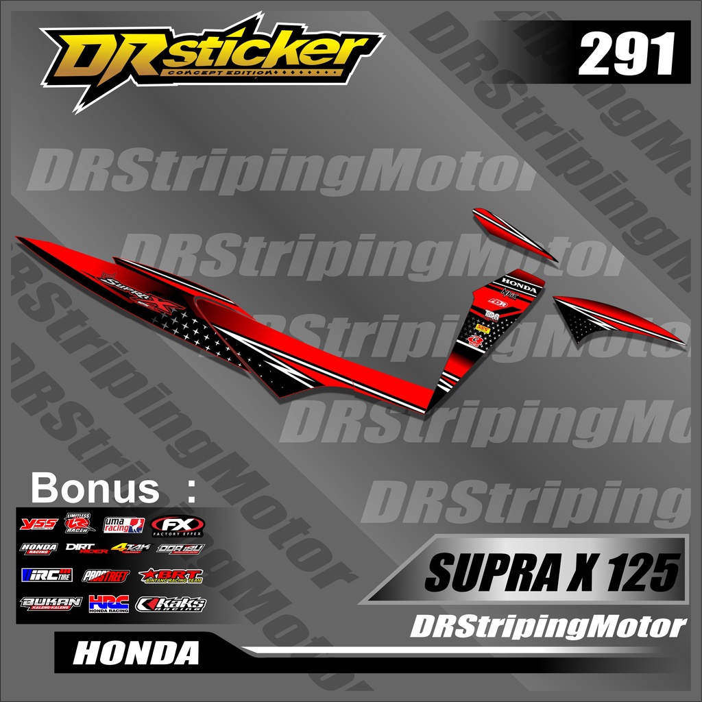 Jual 291 Striping Honda Supra X 125 - Sticker Striping Keren Supra X ...