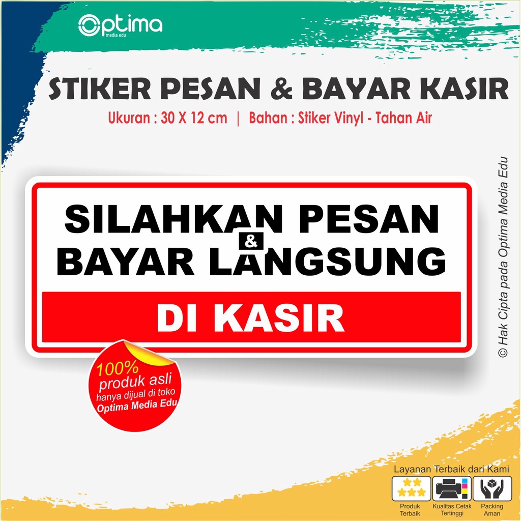 Jual Stiker Pesan dan Bayar dikasir | Shopee Indonesia