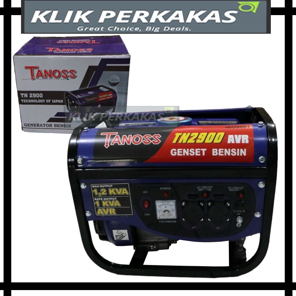 Jual Genset Tanoss TN2900 4Tak AVR 1200Watt Generator Gasoline Genset ...