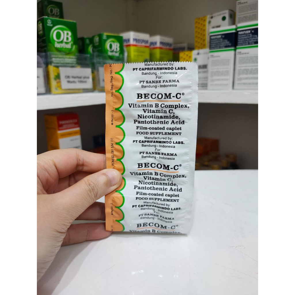 Jual Becom C Strip Isi 10 Tablet Obat Original Sanbe | Shopee Indonesia