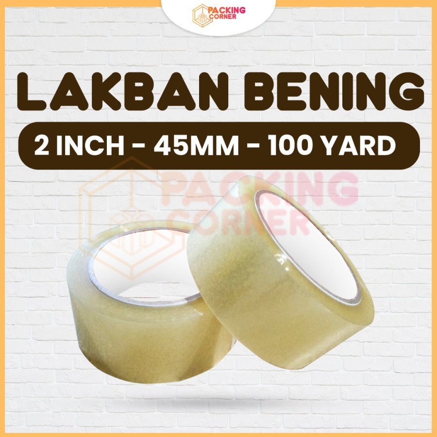 Jual Lakban Bening Coklat 2 inch x 100 yard 45mm x 100yard setara daimaru | Shopee Indonesia
