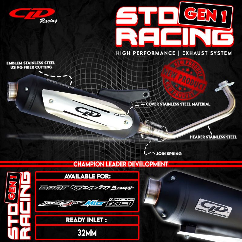 Jual Knalpot standart racing Gen 1 Mio M3/Mio j/Mio GT/Soul GT 115/X ...