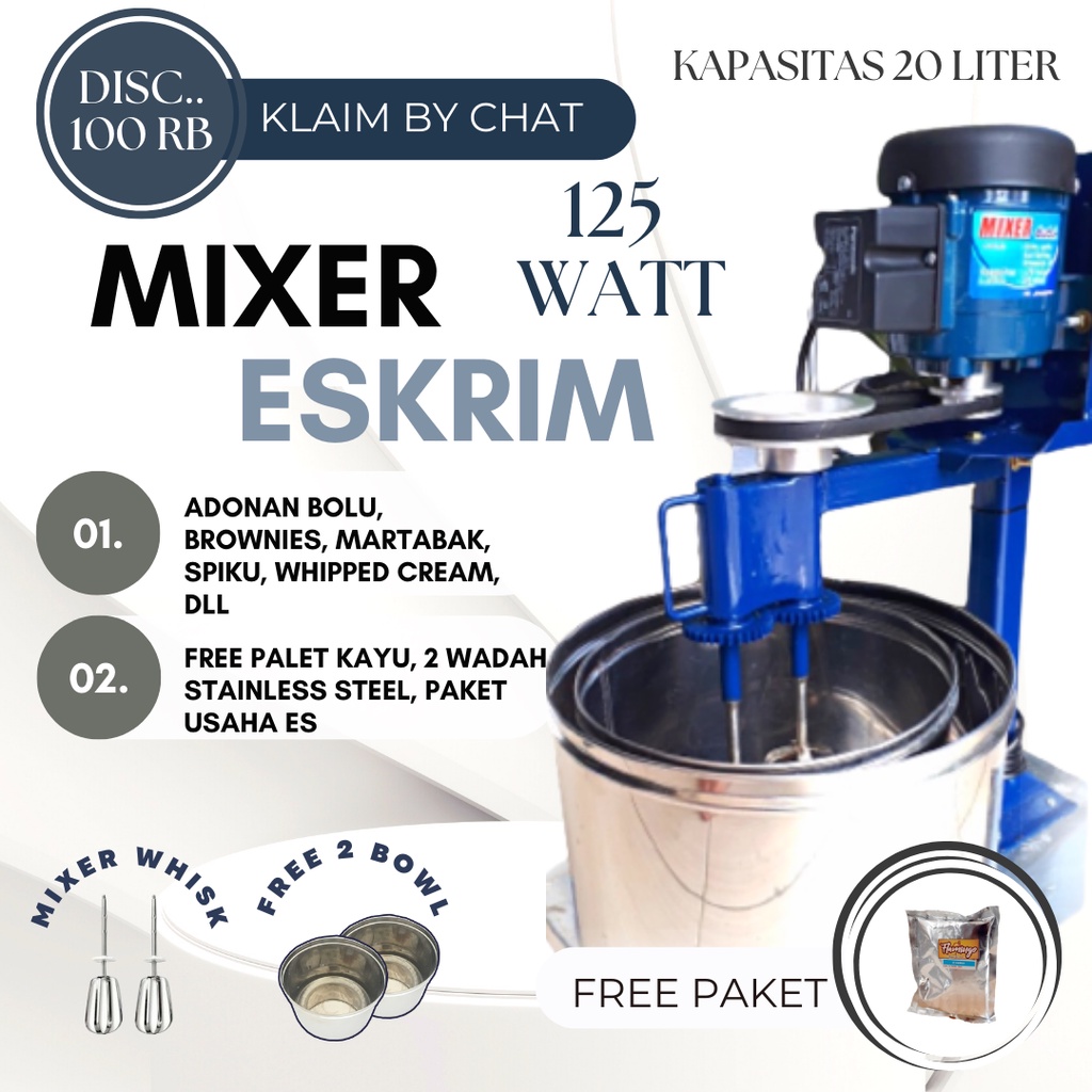 Jual MESIN PENGADUK ES CREAM / MIKSER ROTI 20 LITER / MIXER ADONAN KUE ...