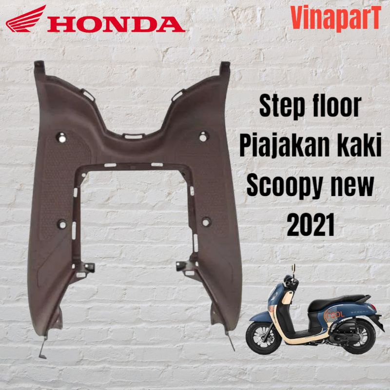 Jual step floor bordes pijakan kaki honda scoopy new prestige 2021 K2f cokelat | Shopee Indonesia