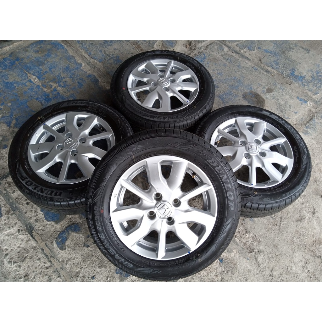 Jual velg bekas original copotan brio ring 14 lubang baut 4x100 plus ban kondisi bagus | Shopee ...