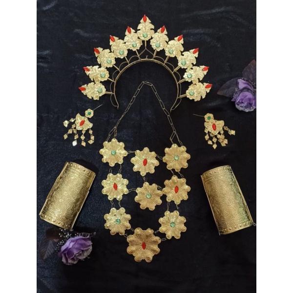 Jual Set Perhiasan Aksesoris Adat Baju Bodo Bugis Makassar Bando Kalung Gelang Anting 
