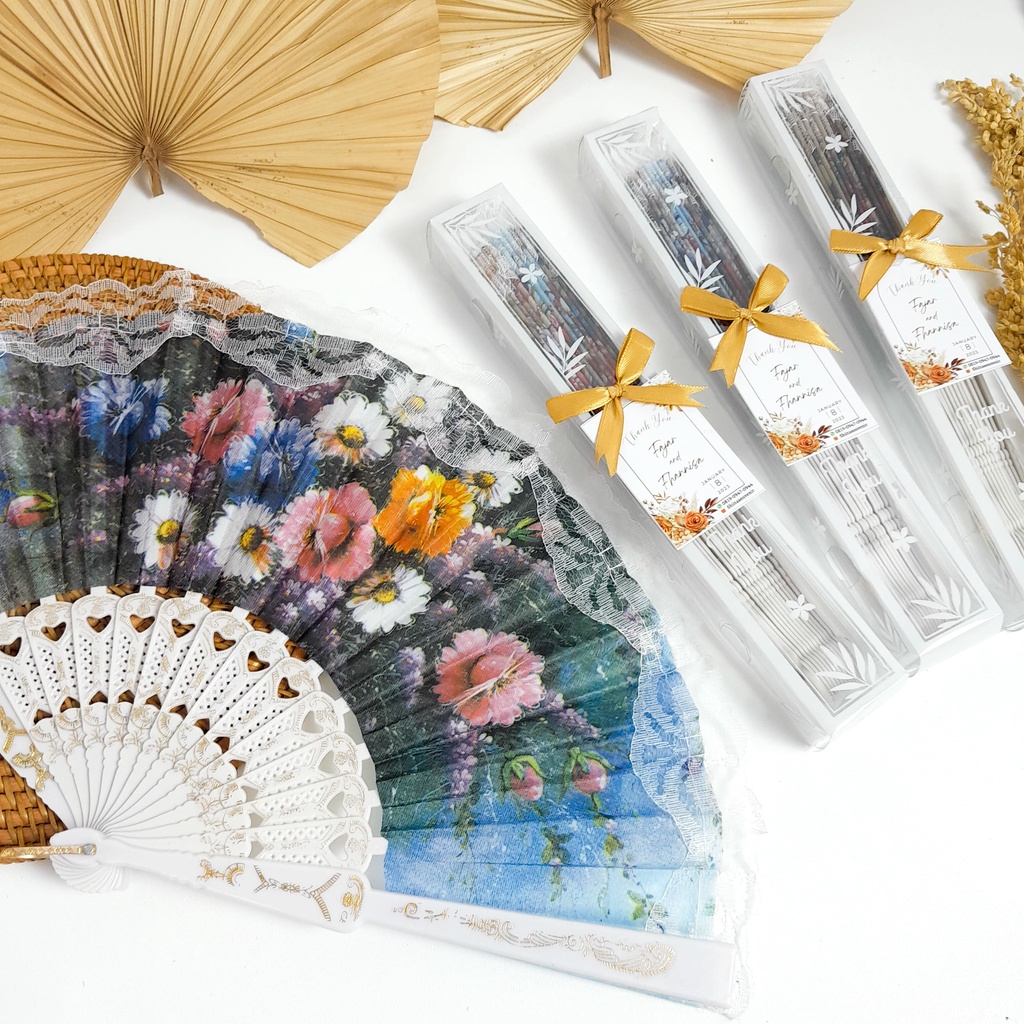 Jual Souvenir Kipas Spanyol Kemas Mika Custom Ucapan Nama Pengantin ...