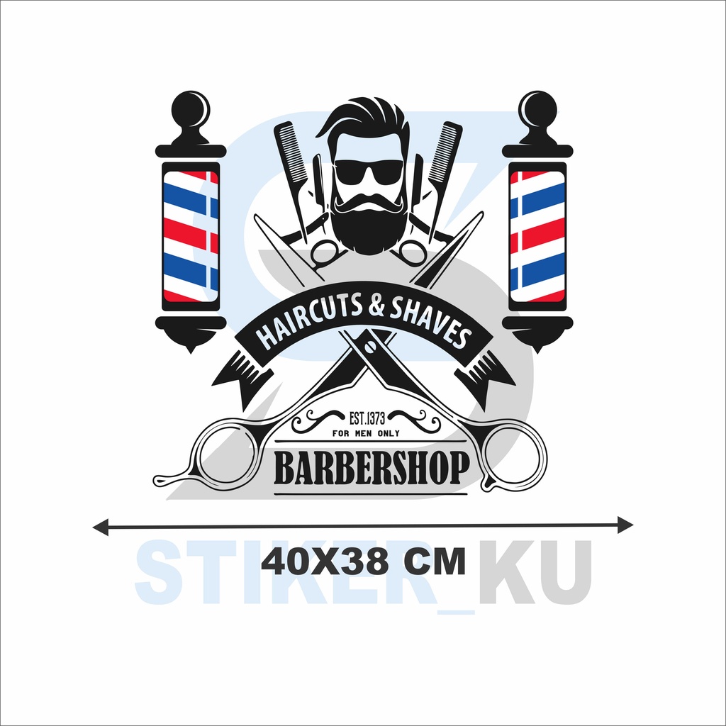 Jual Wall Cutting Sticker Stiker Dinding Barber Shop Salon Potong Cukur ...