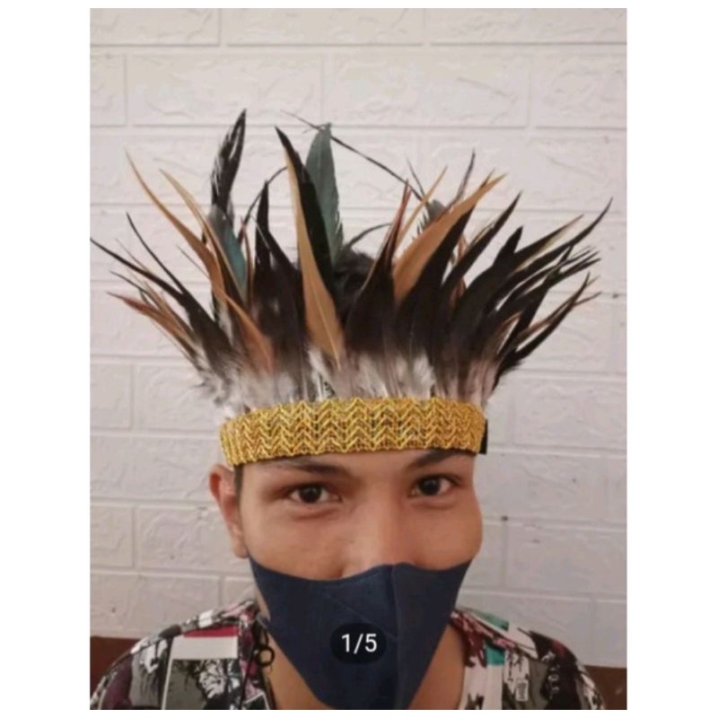 Jual AKSESORIS BULU KEPALA// TOPI BULU ADAT DAYAK // IRIAN JAYA ...