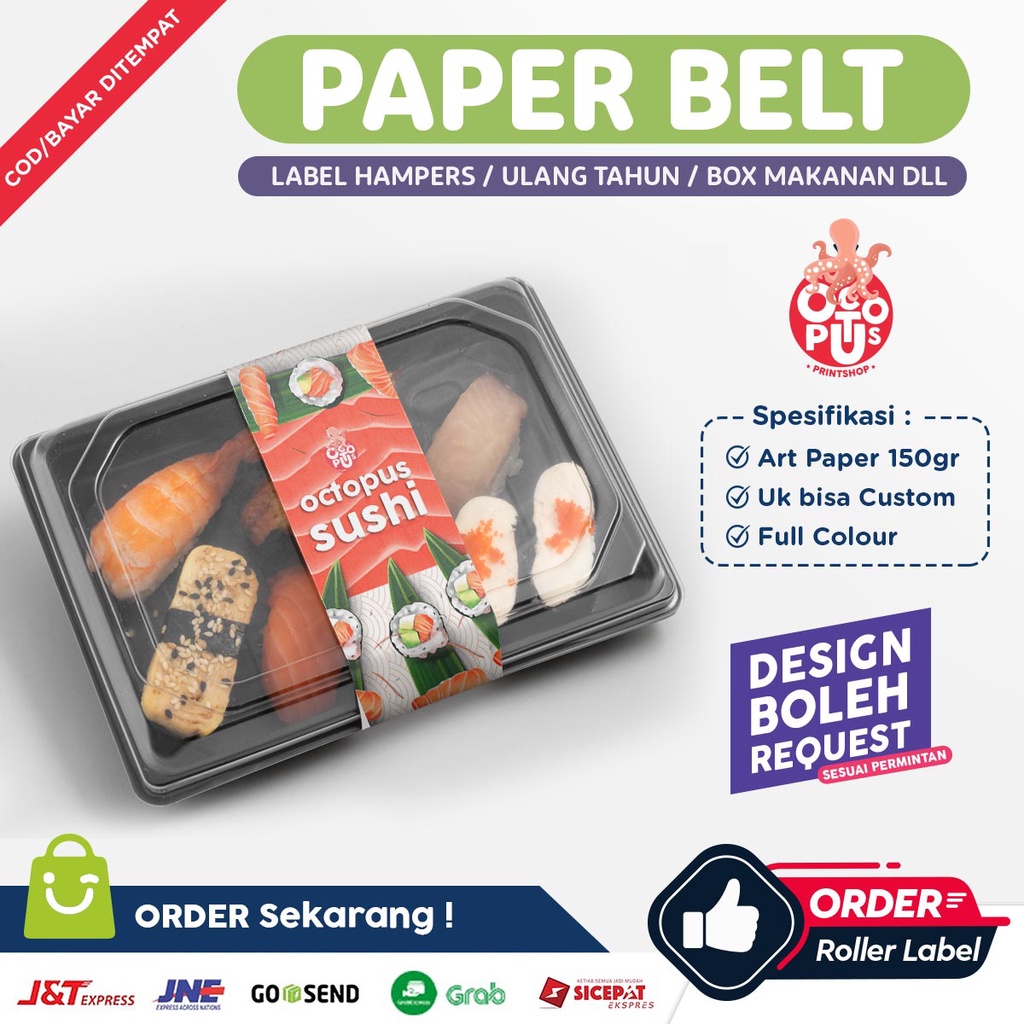 Jual Label Hampers | Paper Belt Custom | Paper Sleeve | Label Segel Box ...