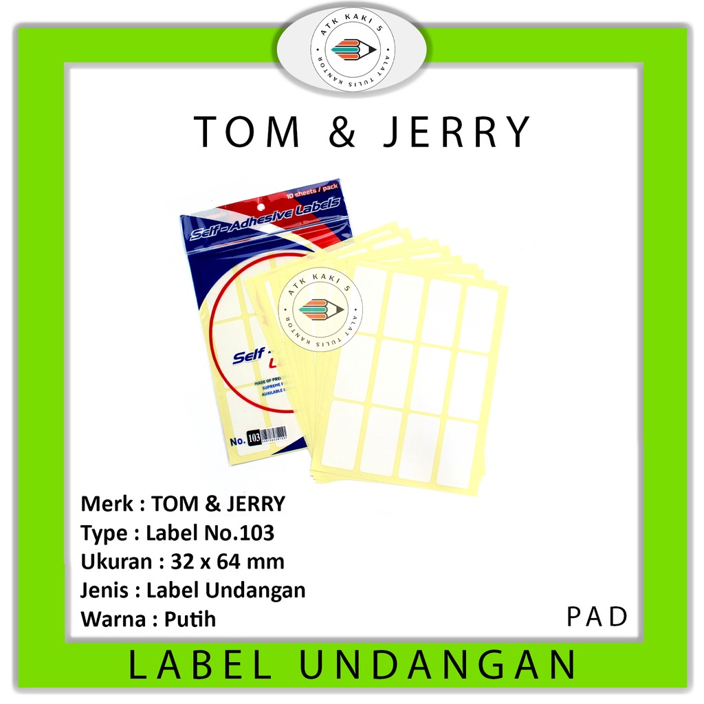 Jual Tom And Jerry Label 103 Putih Undangan Pad Shopee Indonesia