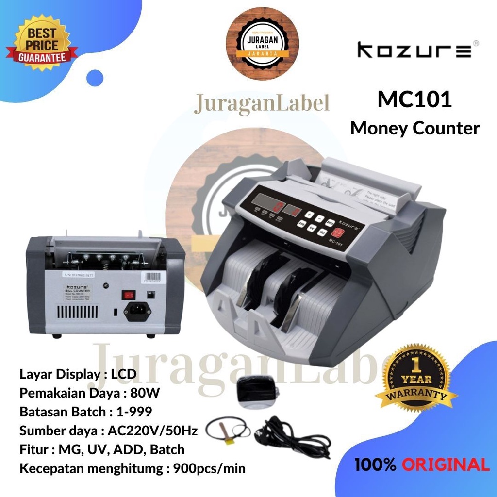 Jual KOZURE MC-101 Mesin Hitung Uang | Money Counter UV + MG MC101 | Shopee Indonesia