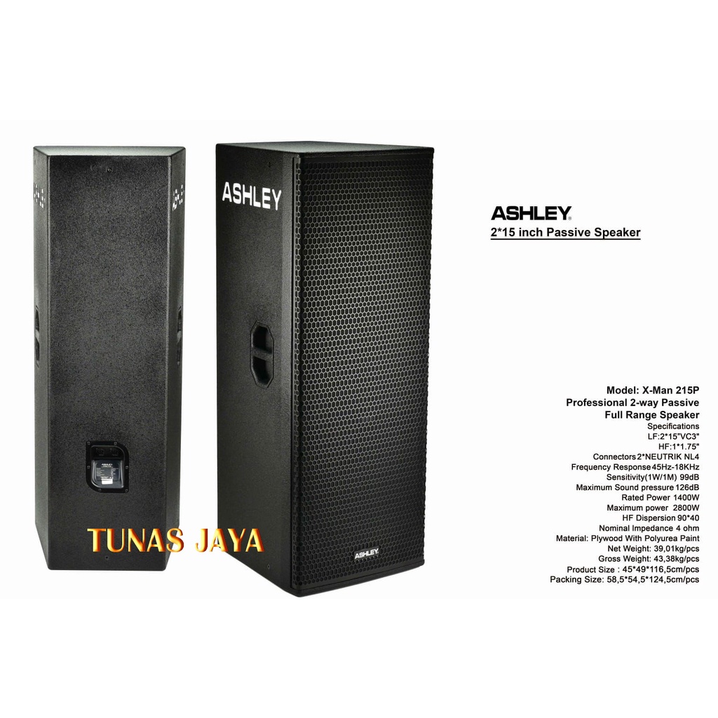 Jual SPEAKER PASIF 2 x 15 INCH ASHLEY XMAN215P X-MAN 215P ORIGINAL ...