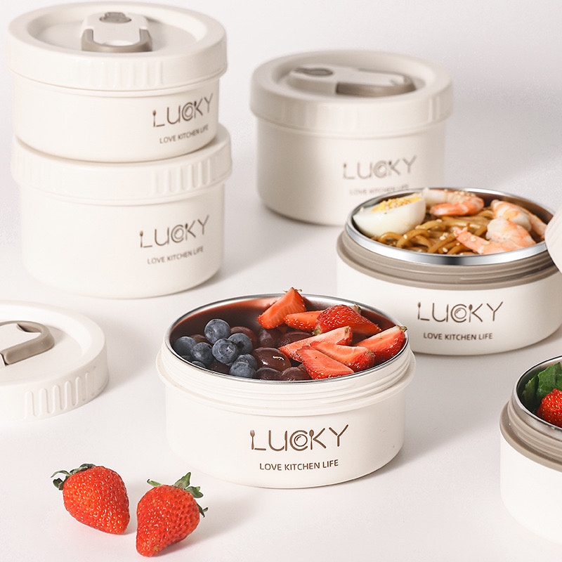 Jual Kotak Makan Portable Tahan Panas Container Sealed Round Stainless ...