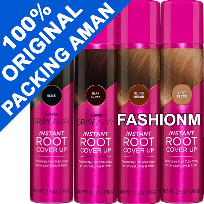 Jual EVERPRO GRAY AWAY Temporary Root Concealer Rambut Spray Semprot ...