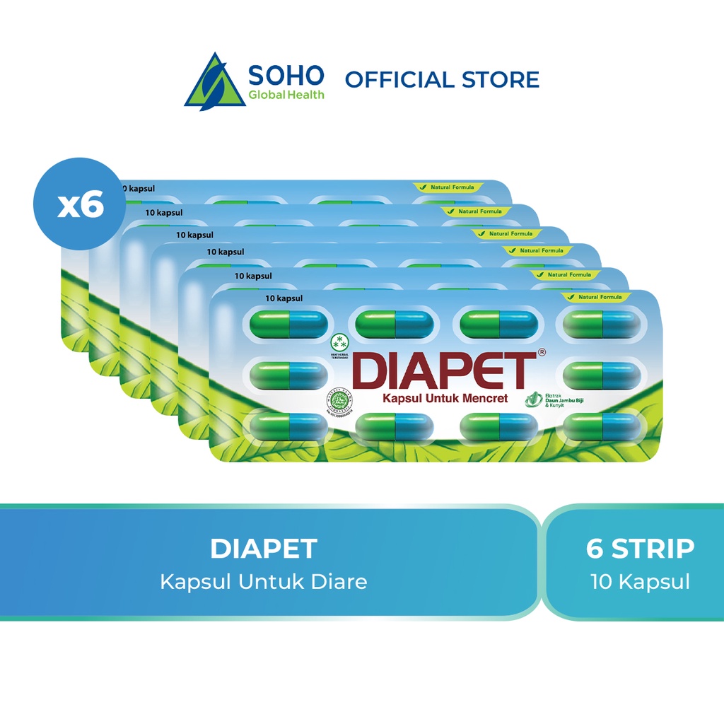 Jual Diapet Kapsul Untuk Mencret - 6 Strip @10 Kapsul | Shopee Indonesia