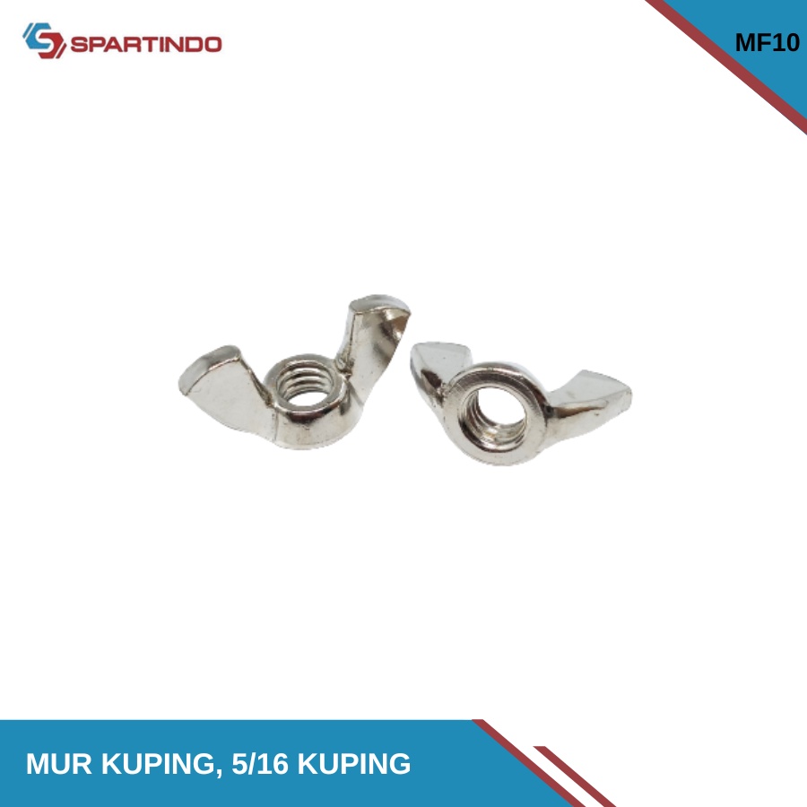 Jual Mur Kuping Wing Nut Putih M8 (25 pcs) ukuran 8 mm Drat 150 Kasar 0 ...
