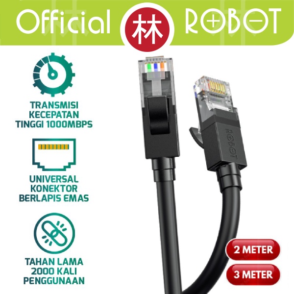 Jual Robot RFC02 2M / RFC03 3M Kabel Ethernet Cable LAN UTP CAT 6 RJ45 | Shopee Indonesia