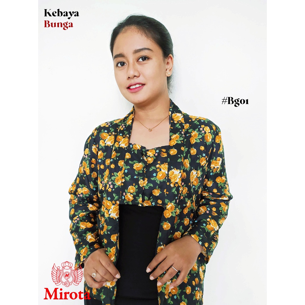Jual Kebaya Kutu Baru Satin Bunga | Kebaya Mbok Jamu - ALL SIZE | Shopee Indonesia