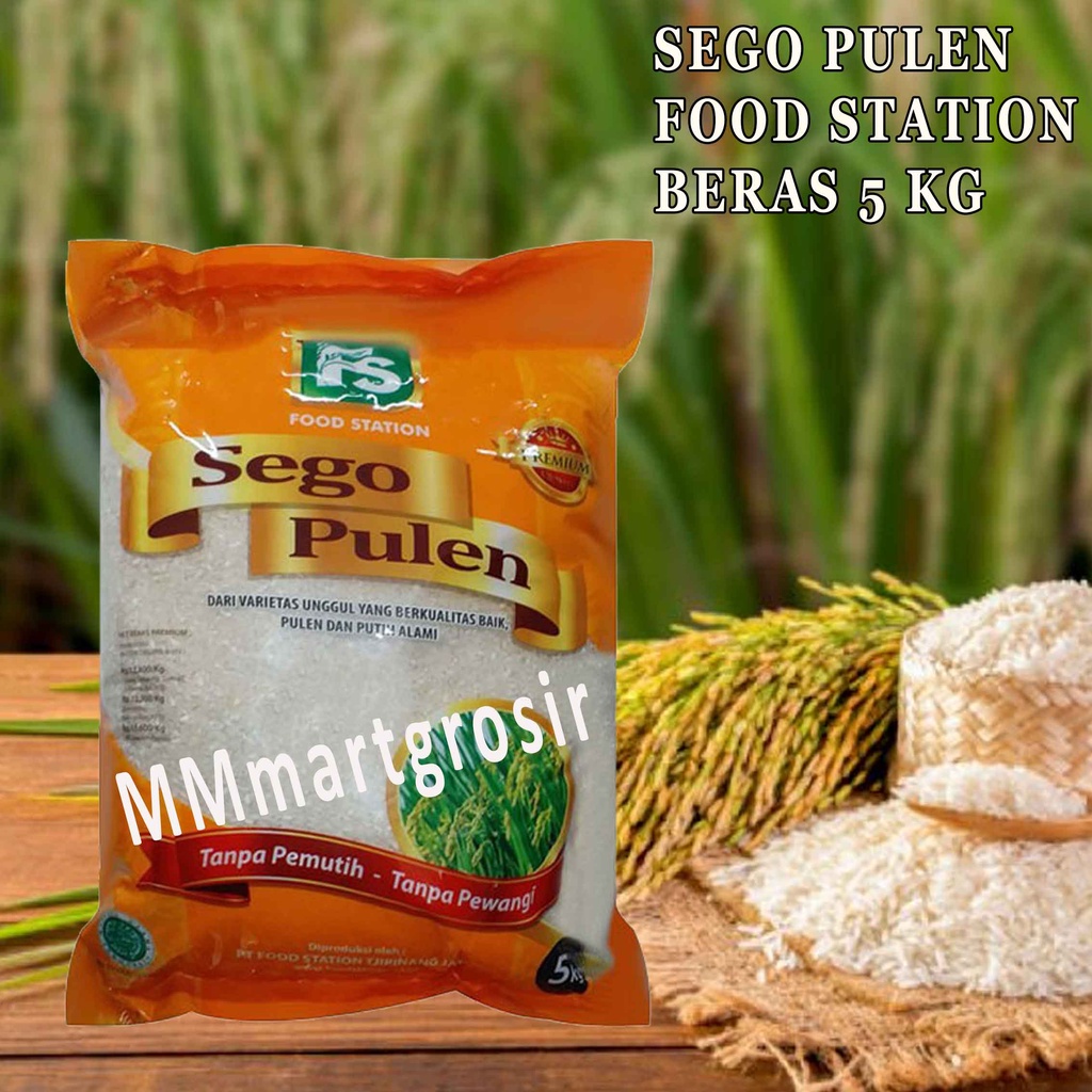Jual BERAS SEGO/ BERAS PULEN/ FOOD STATION/ 5KG | Shopee Indonesia