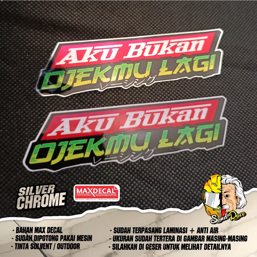 Jual stiker asmara lucu aku bukan ojekmu lagi / sticker kata kata viral ...