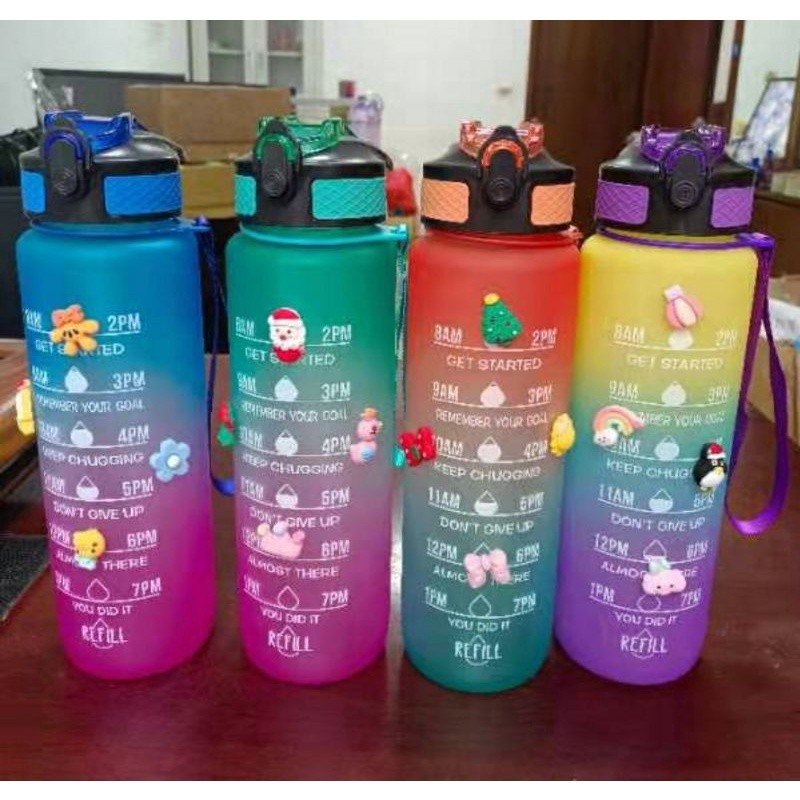 Jual [READY STOCK] Botol Minum 1 Liter Slim - Botol Minum Viral 1000ml ...