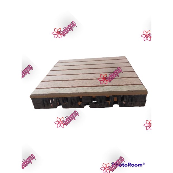 Jual PROMO (Bisa COD) decking kayu 25x25 motif lurus lantai kayu ...