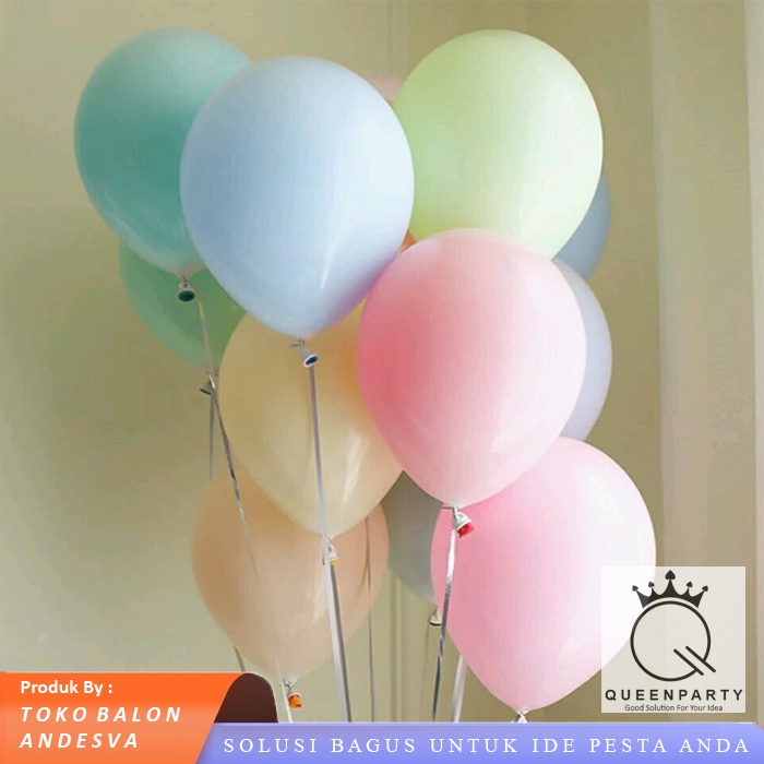 Jual Balon pastel macaron 12 inch / Balon Latex pastel grosir per pak ...