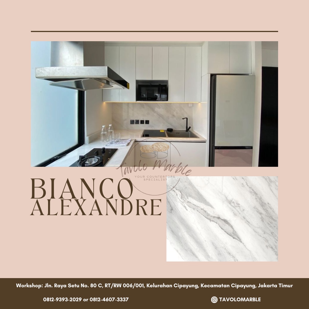 Jual Kitchen Set Table | Bianco Alexander Marble | Marmer Import ...