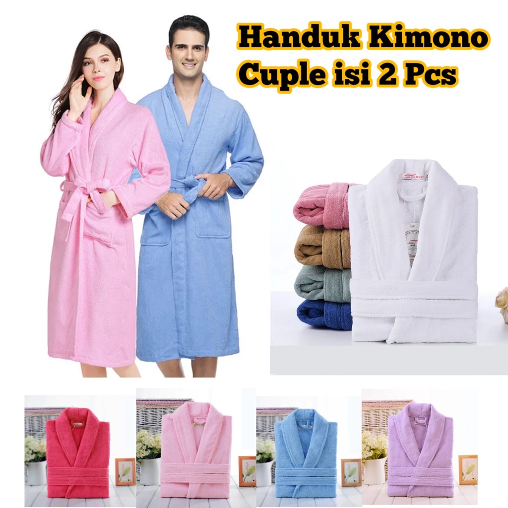 Jual BAJU HANDUK MANDI KIMONO COUPLE Isi 2 Pcs GRATIS BORDIR NAMA ...