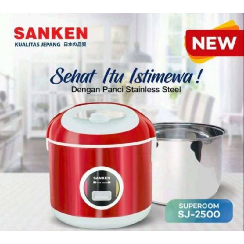 Jual Sanken Supercom SJ-2500 MAGIC COM 1,8 LITER STAINLESS | Shopee ...
