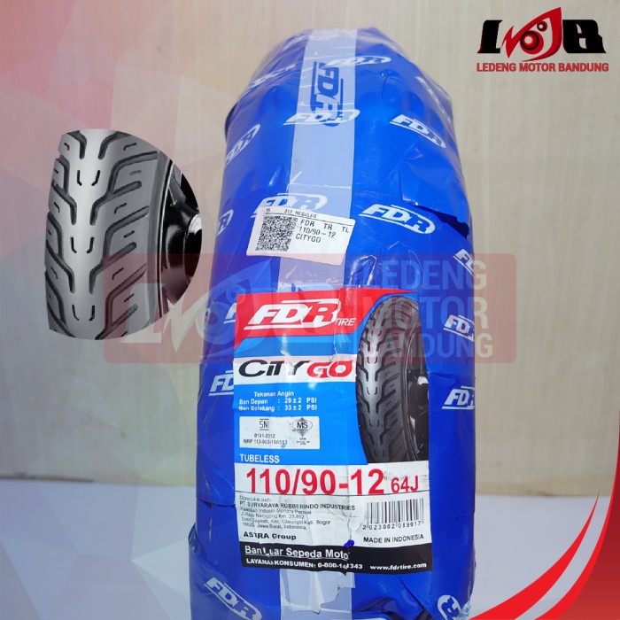 Jual FDR City GO 110/90-12 Scoopy Freego Ban Tubeless Motor Matic ...
