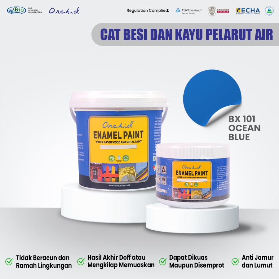 Jual Cat Besi Pelapis Besi Orchid Enamel Paint Waterbased Warna Ocean ...