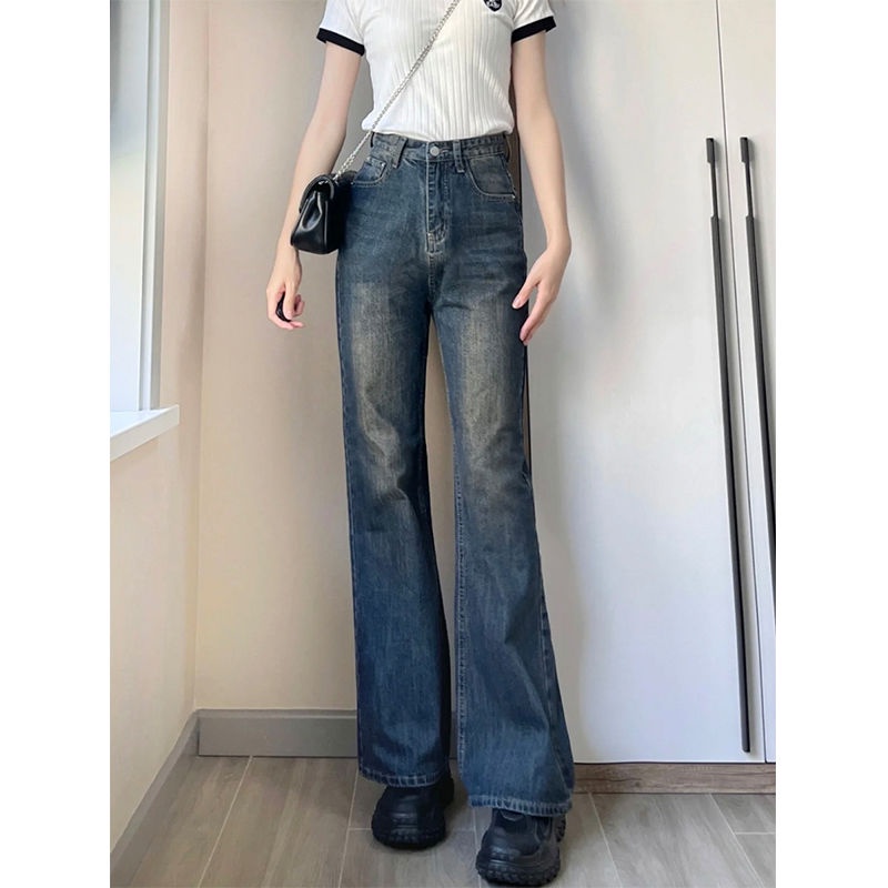 Jual COD Premium Warna Biru Retro kekinian celana jeans panjang wanita ...