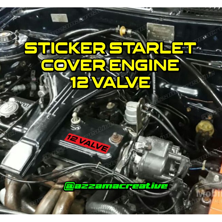 Jual Sticker Tutup Mesin 12 Valve Stiker Toyota Starlet | Shopee Indonesia