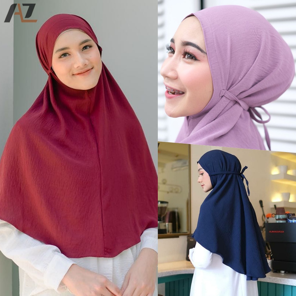 Jual Kerudung Jilbab Instan Bergo Maryam Crinkle Premium / Hijab Instant Bergo Maryam Tali Non ...