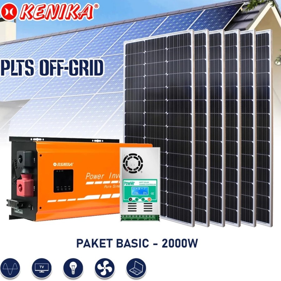 Jual Paket Solar panel Kenika Solar Home Basic 2000 watt PA-BAS2K ...