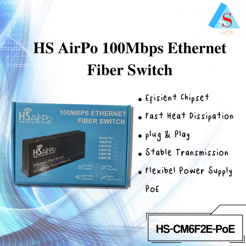 Jual HS AIRPO CM6F2E-PoE 100MBPS ETHERNET FIBER SWITCH | Shopee Indonesia