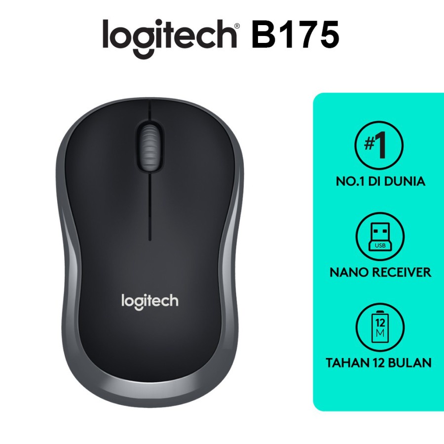 Jual LOGITECH B175 Wireless Mouse - Black - ORIGINAL | Shopee Indonesia