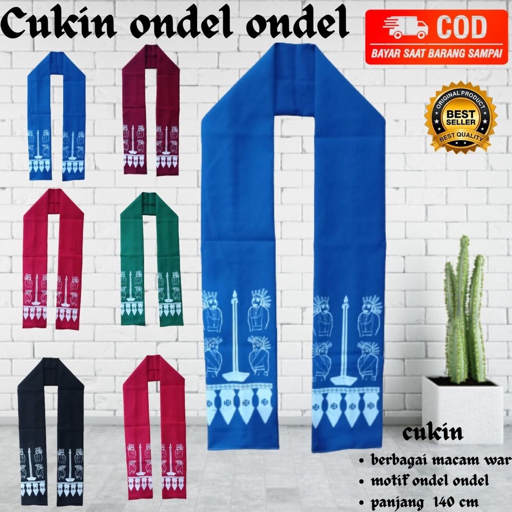 Jual Selendang ondel ondel cukin syall betawi / Cukin Betawi / Syall ...