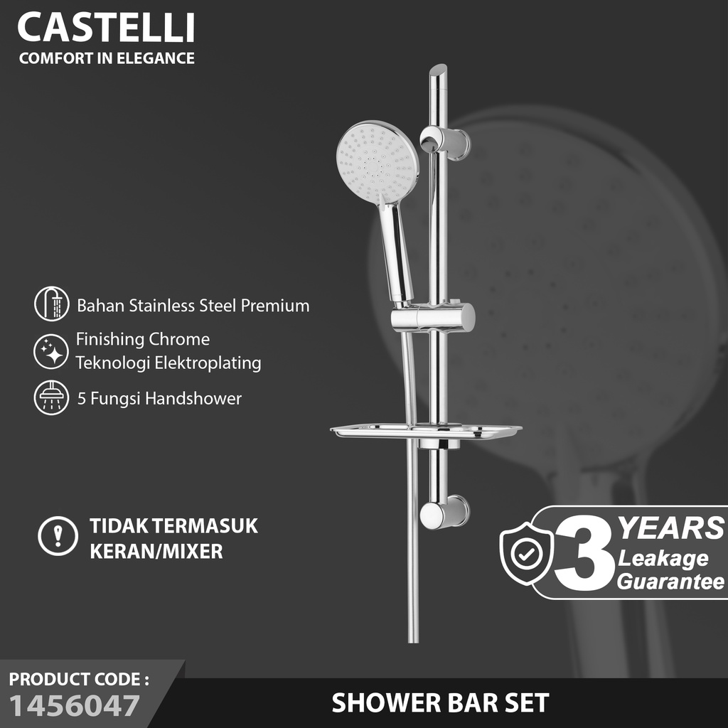 Jual Shower Bar Castelli Shower Bar 1 Set Dengan 5 Fungsi Hand Shower ...