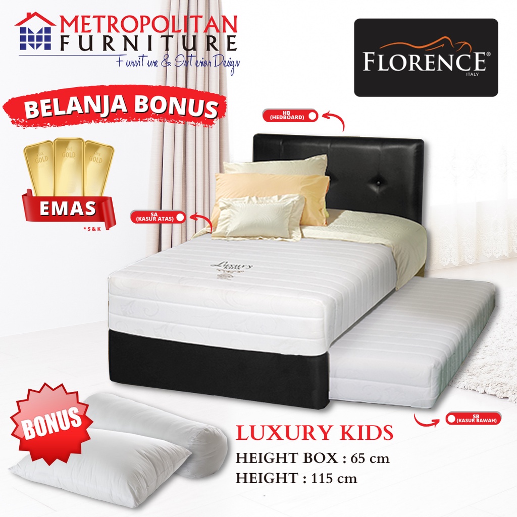 Jual Kasur Springbed FLORENCE Luxury Kids 2in1 Spring bed Anak Matras ...