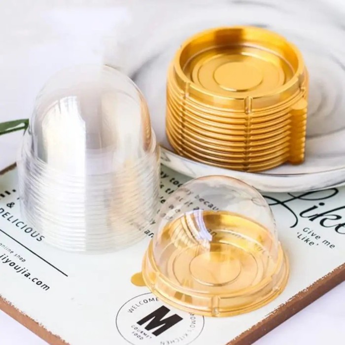 Jual MINI CAKE DESSERT BOX CAKE PACKAGING - 10 PCS SMALL GOLDEN ROUND ...