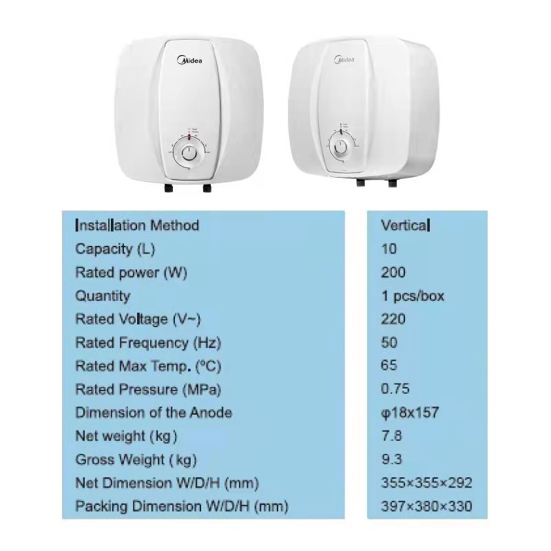 Jual Midea Water Heater D10-02VA Pemanas Air 10 Liter Putih | Shopee Indonesia