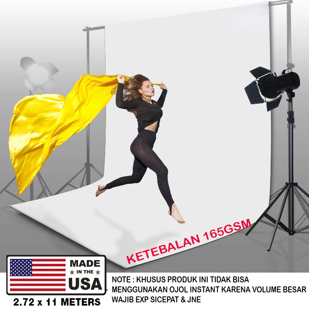 Jual Background Paper Putih 2.7x11m Backdrop Kertas Studio White Foto ...